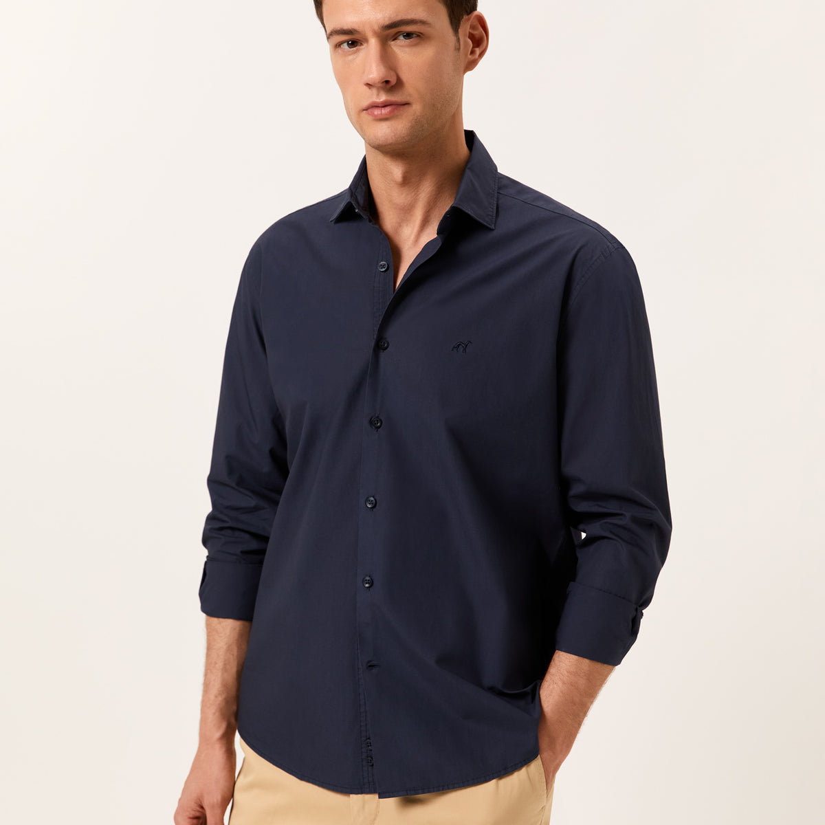 Regular Fit Garment Dye Poplin Open Shirt in Comfort Cotton – Sacoor ...