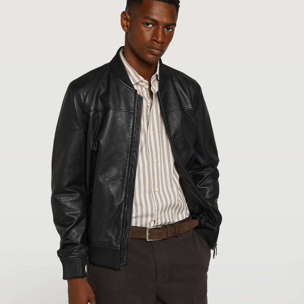 Napa leather bomber jacket – Sacoor Brothers