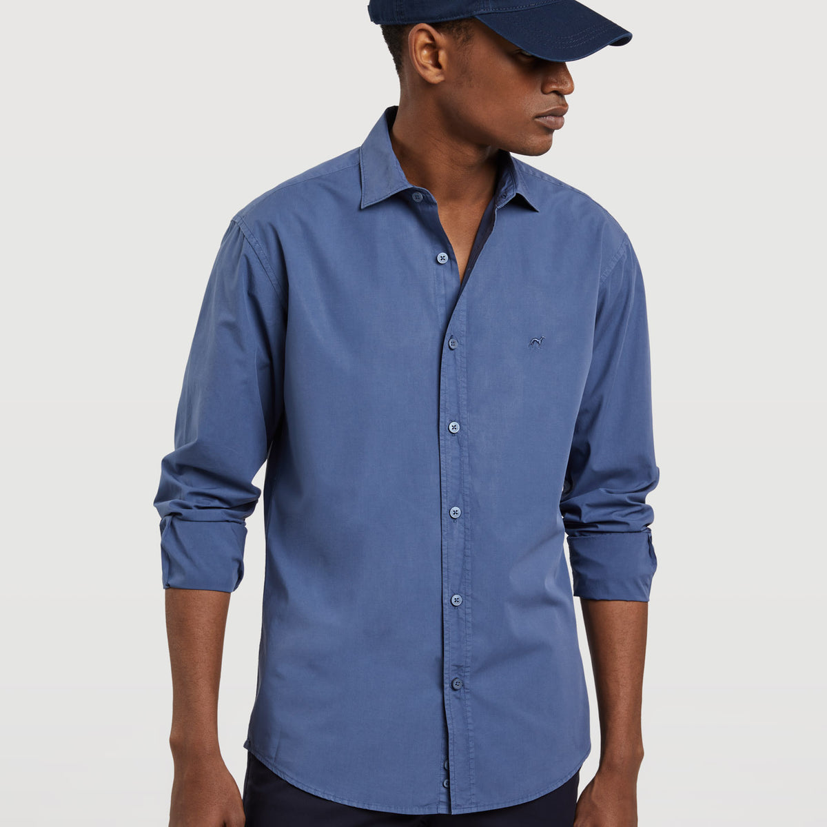 Slim fit poplin faded shirt – Sacoor Brothers