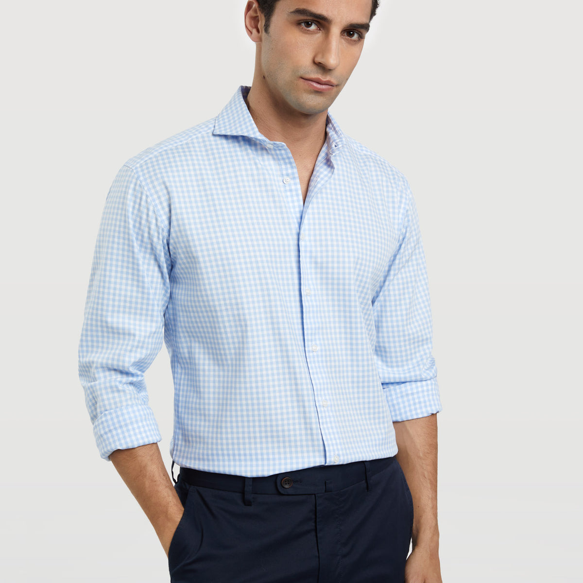 Slim fit new formal pastel checked shirt – Sacoor Brothers