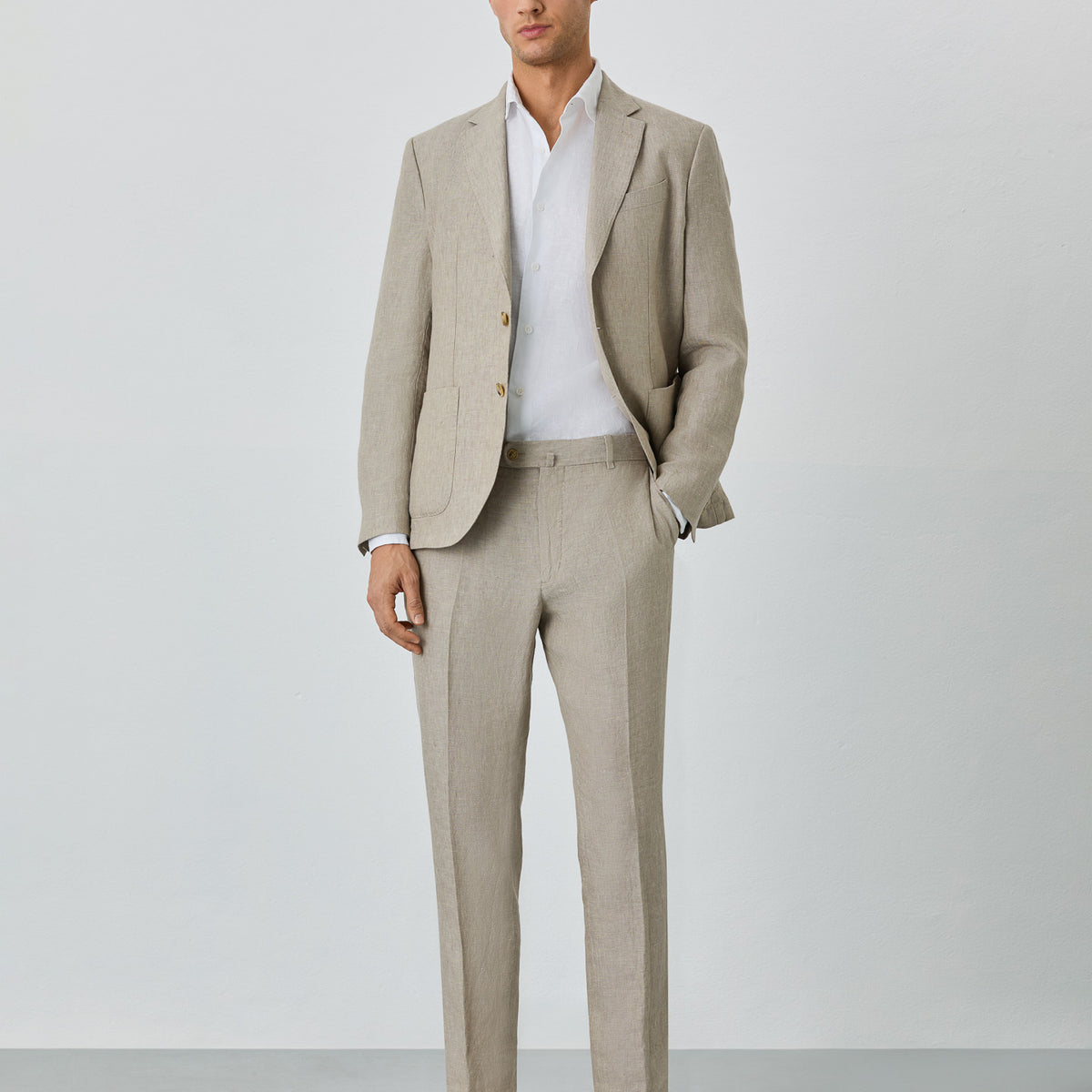 Suit Trousers With Coin Pocket In Linen – Sacoor Brothers